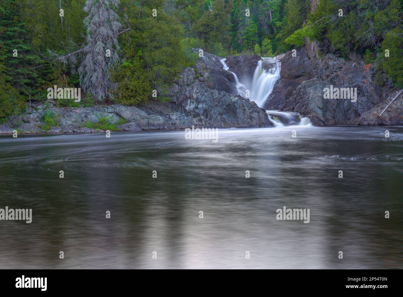 A slope-cascade waterfall, Silver Falls is near the town of Wawa in ...