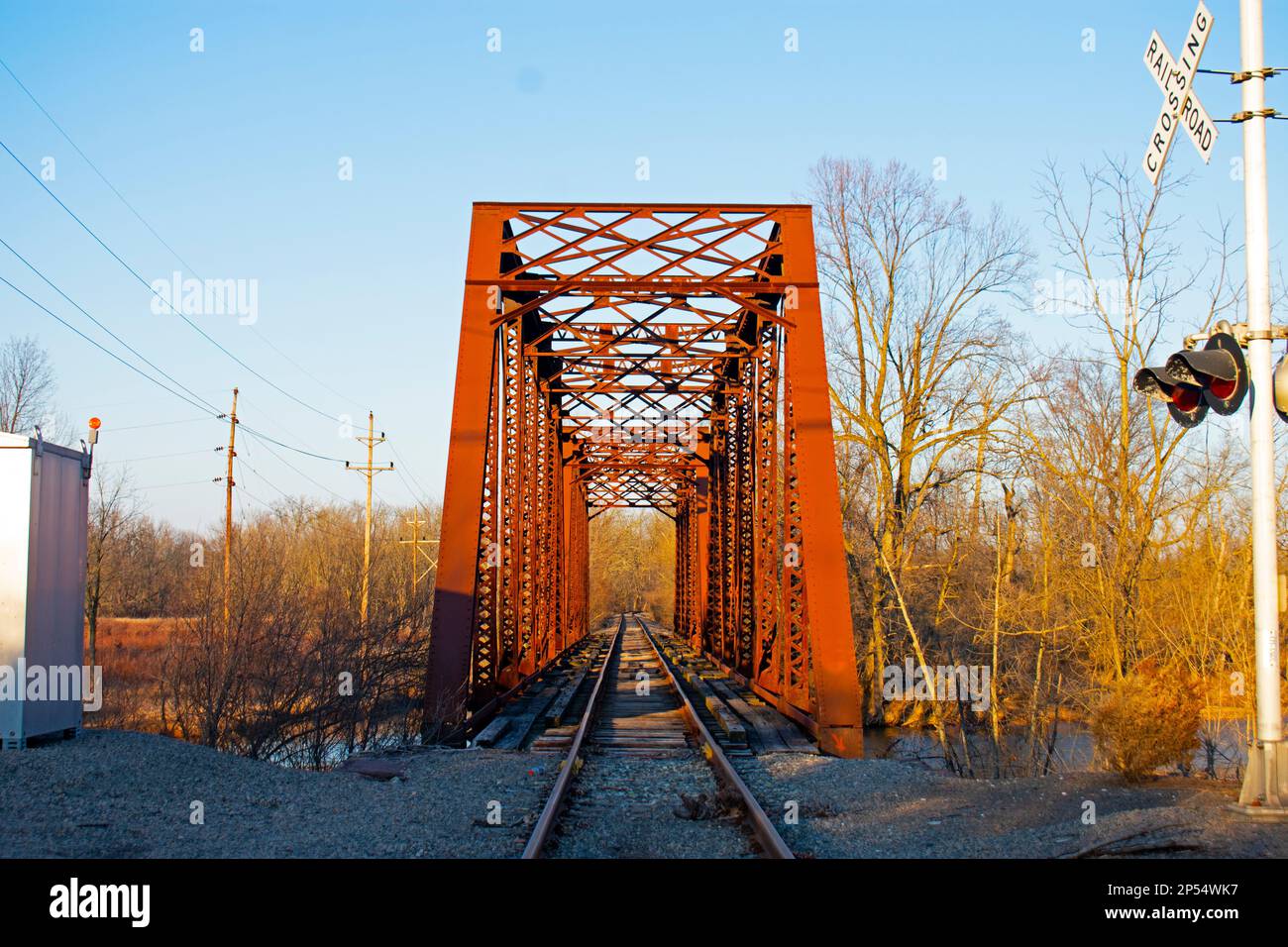 Railroad truss bridge over the Raritan river at Flemington, New Jersey ...