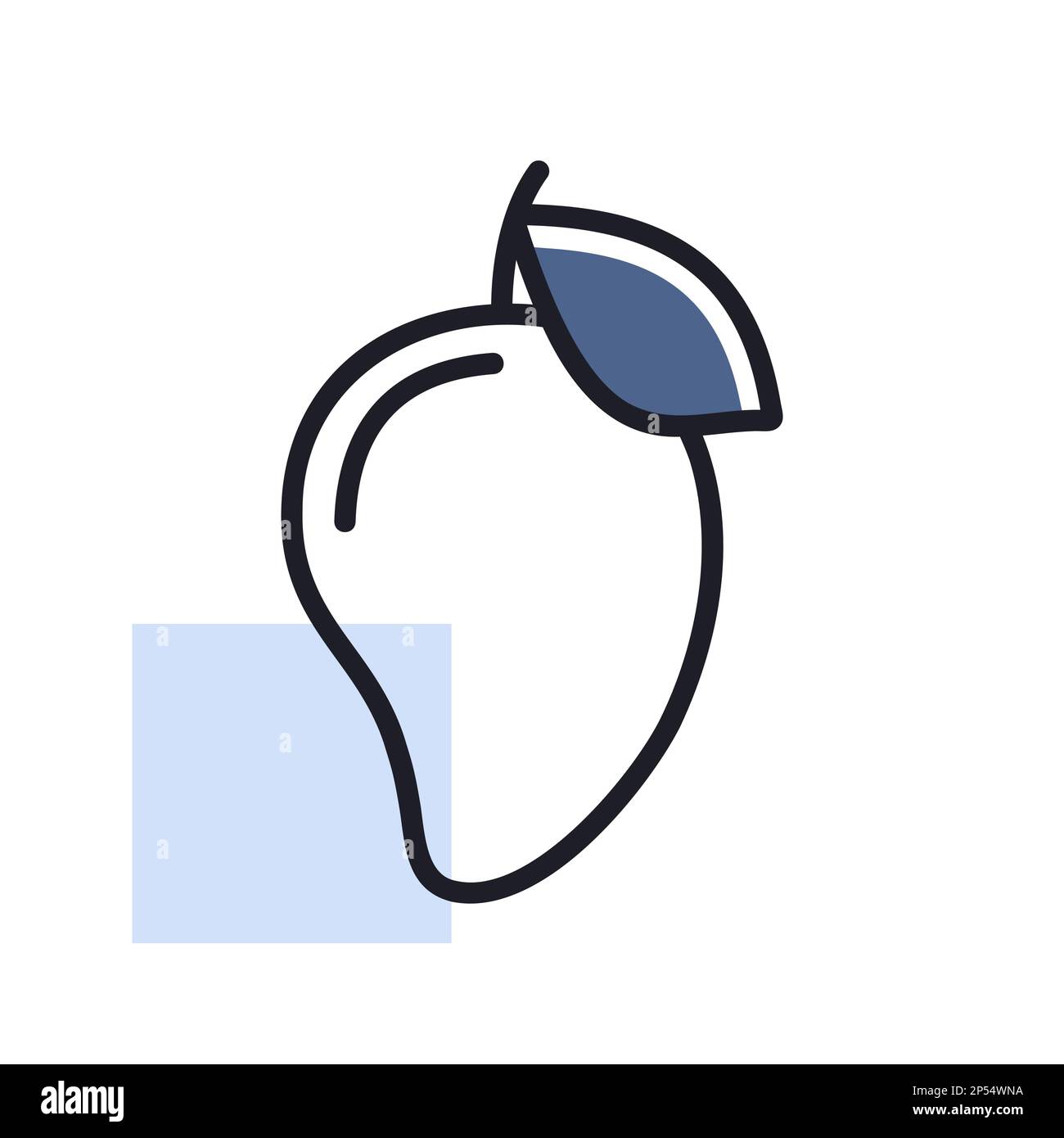 Mango tropical fruit vector icon. Graph symbol for food and drinks web ...