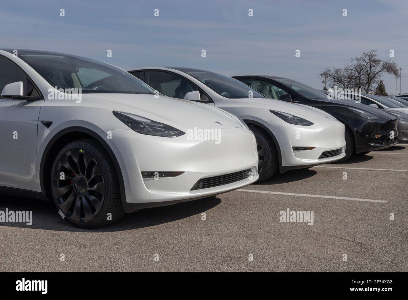 Indianapolis - Circa March 2023: Tesla EV electric vehicles on display ...