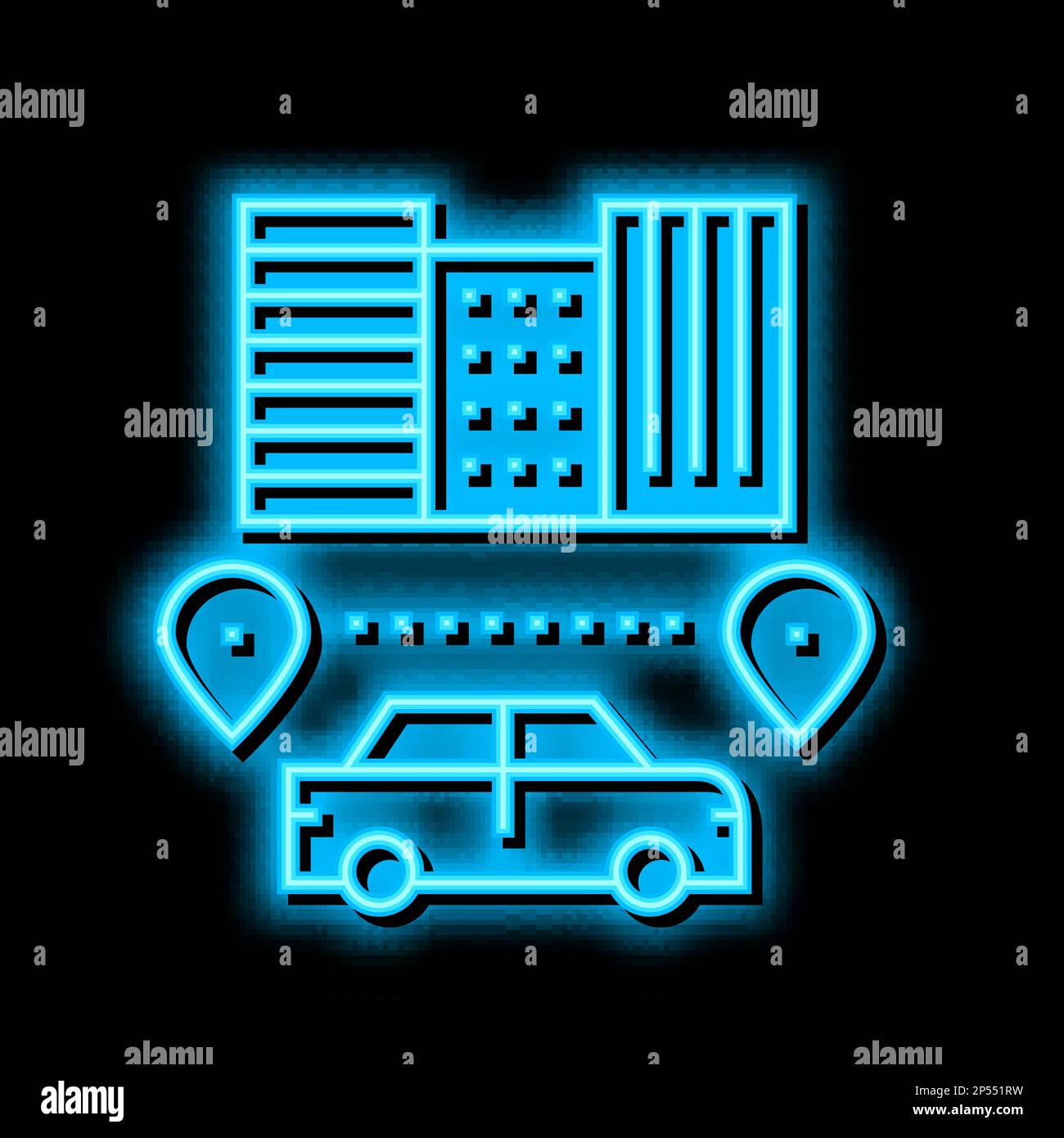 routes driving school neon glow icon illustration Stock Vector Image ...
