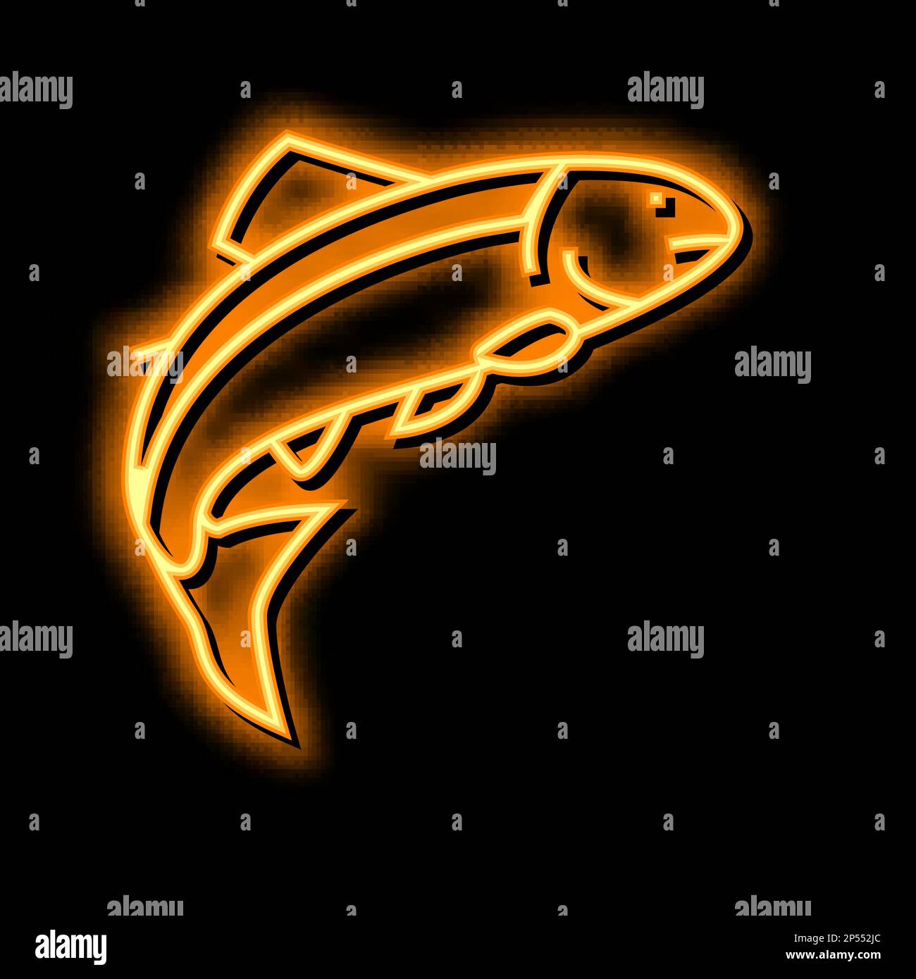 salmon fish neon glow icon illustration Stock Vector Image & Art - Alamy