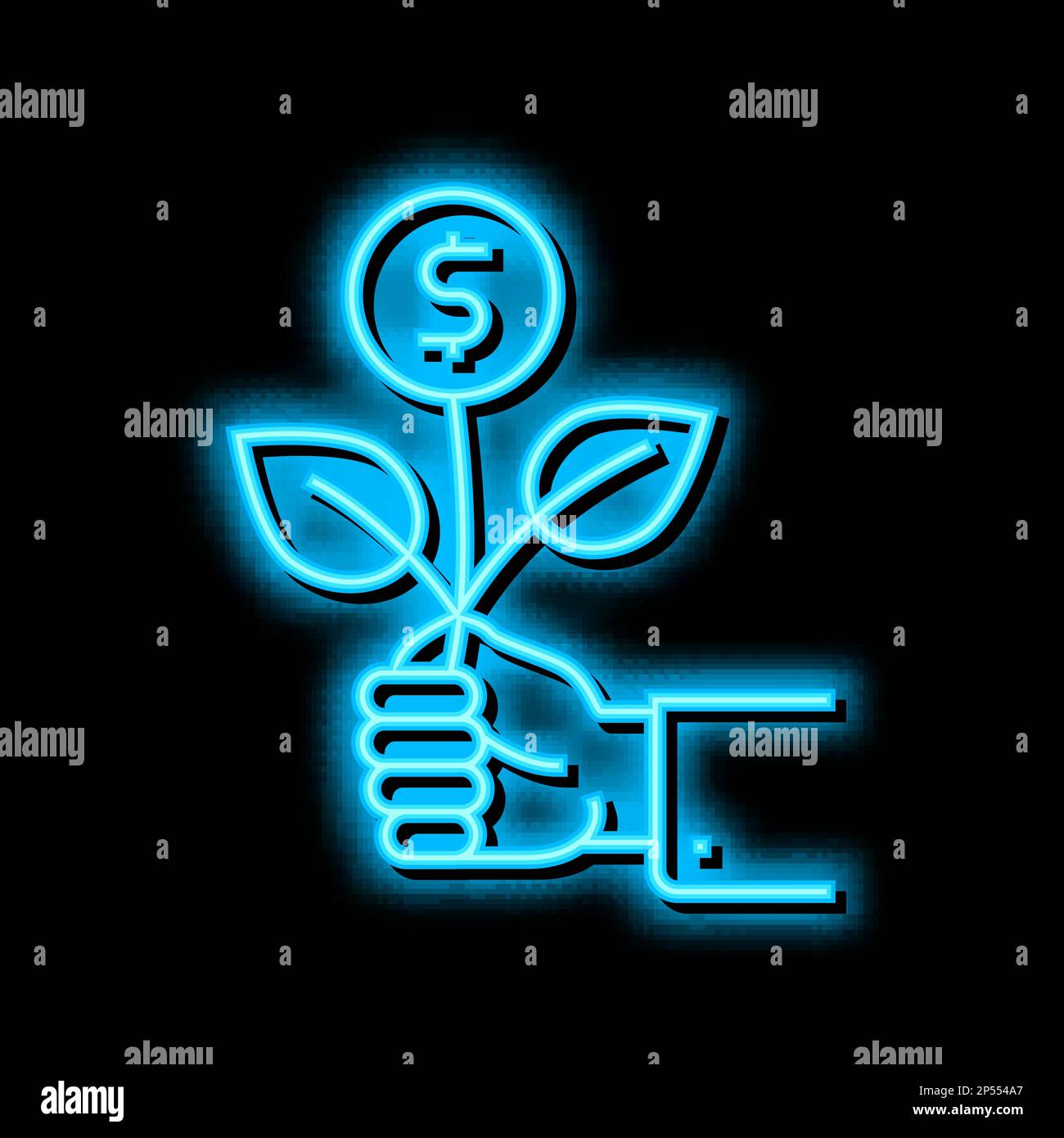 growth business and profit neon glow icon illustration Stock Vector ...