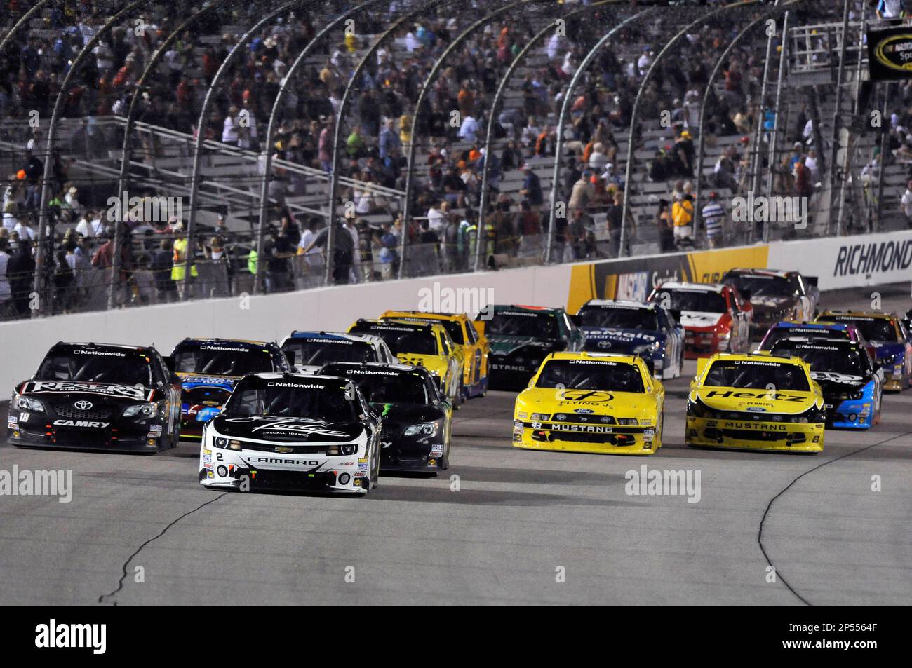 Brian Scott (2) restart during the NASCAR Nationwide Series race ...