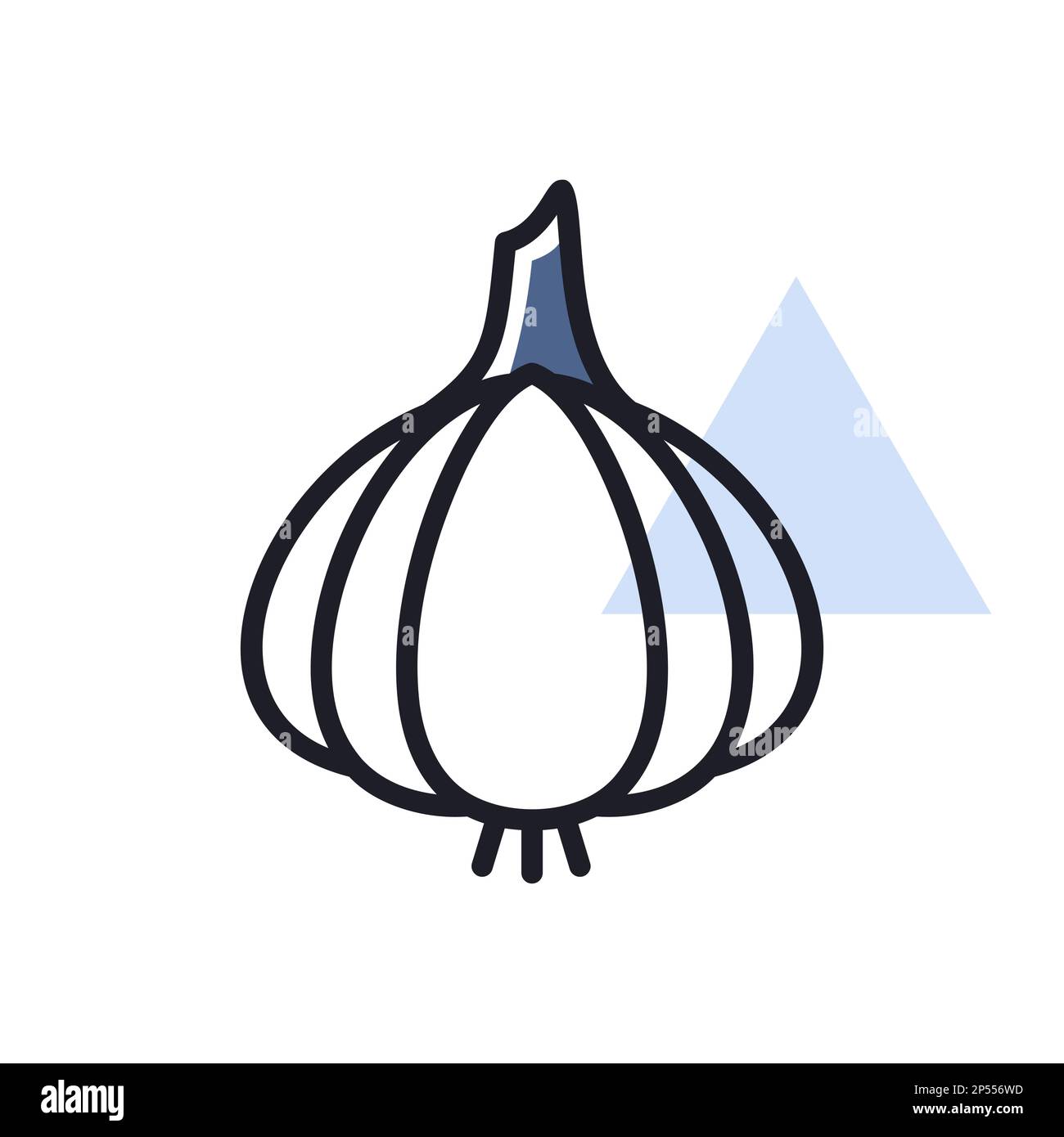 Garlic bulb, allium sativum isolated design vector icon. Vegetable sign ...