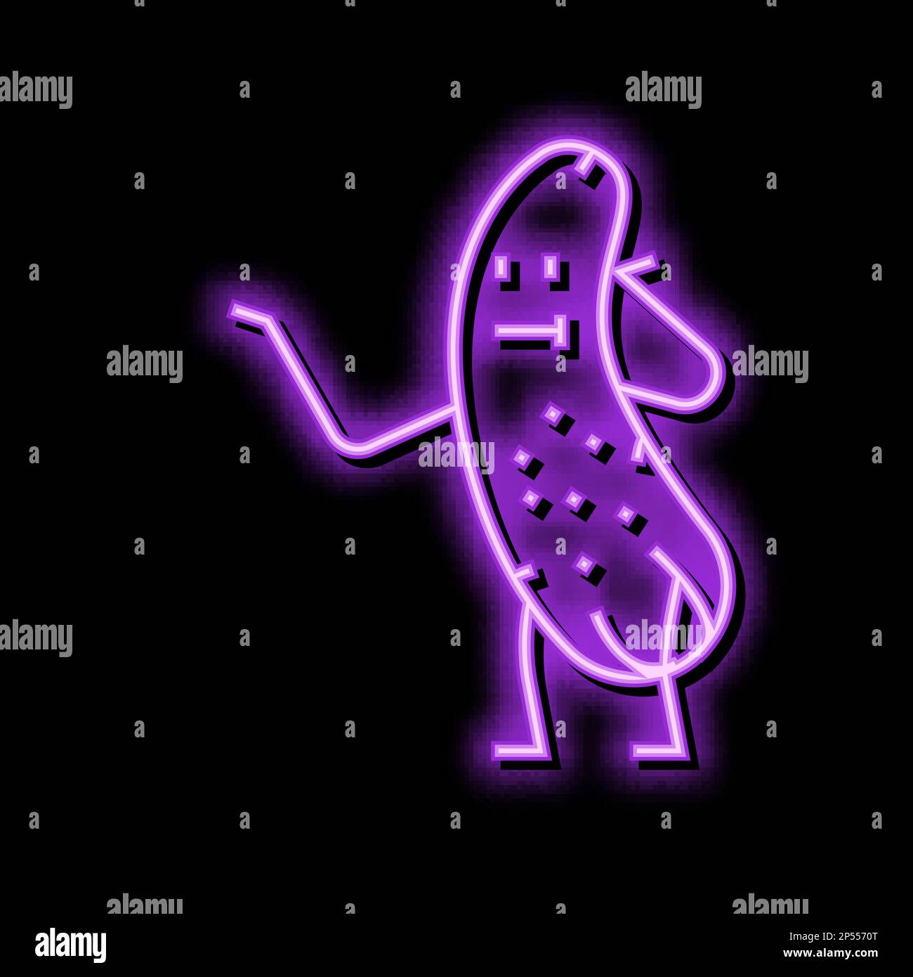 cucumber vegetable character neon glow icon illustration Stock Vector ...