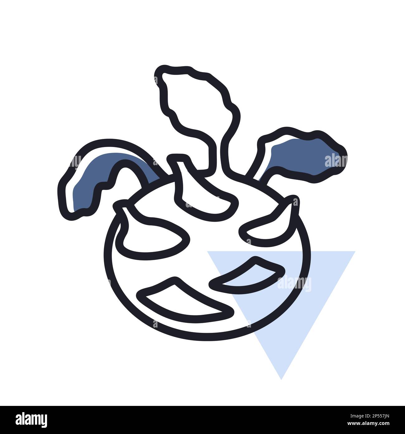 Kohlrabi or German Turnip isolated vector icon. Vegetable sign. Graph ...