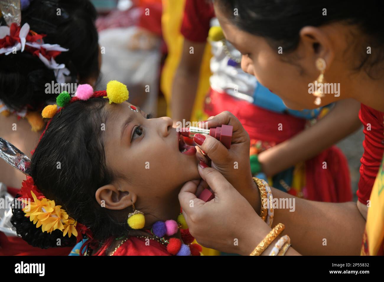 March 05, 2023, Kolkata, India: Dancers performing Basanta Utsav to ...