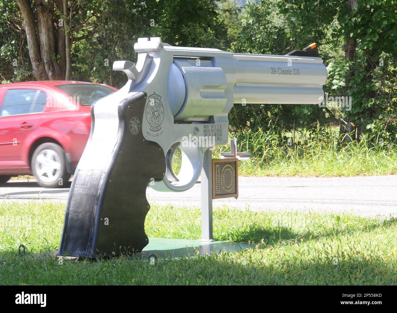 In this photo taken Thursday, Sept. 5, 2013, a giant mailbox that ...