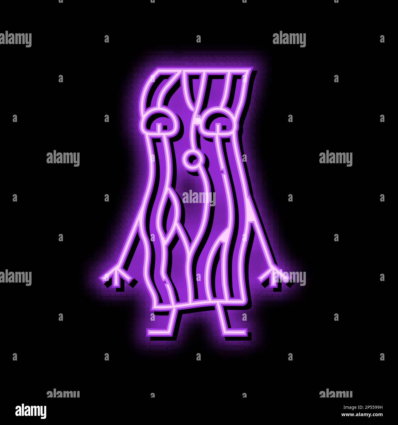 bacon meat character neon glow icon illustration Stock Vector Image ...