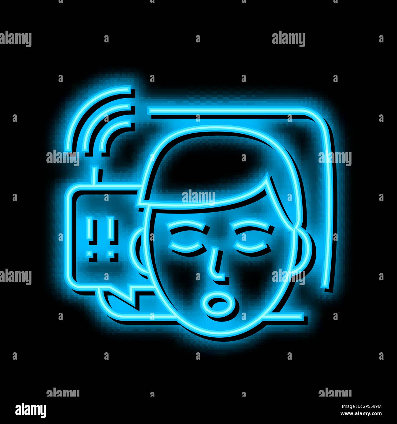 snoring patient problem neon glow icon illustration Stock Vector Image ...