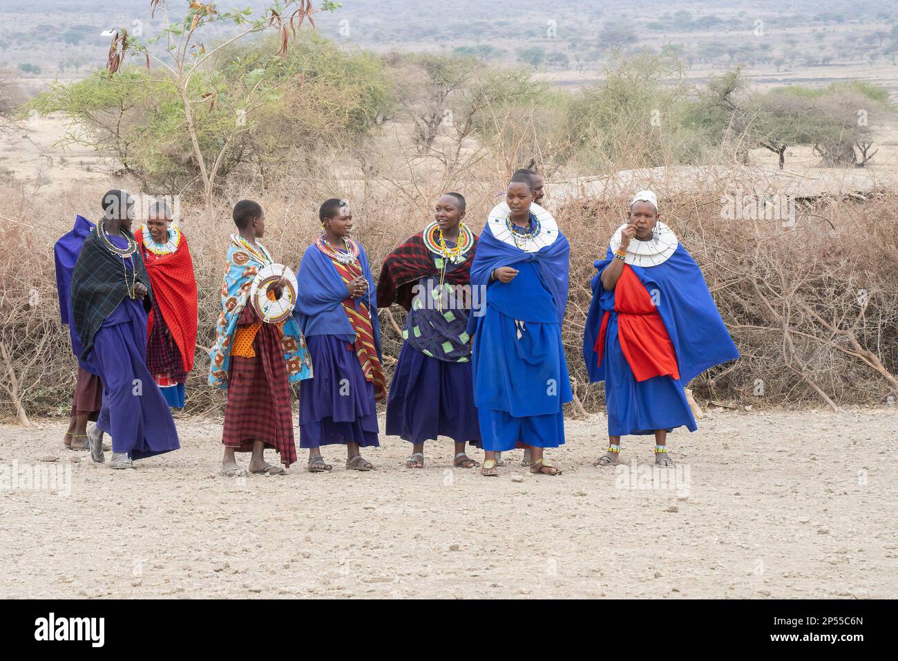 Karatu, Tanzania - October 16th, 2022: A group of masai women in ...