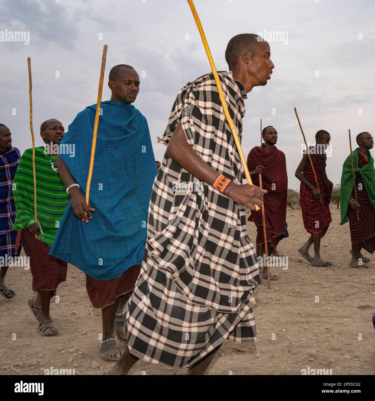 Karatu, Tanzania - October 16th, 2022: A group of masai men in ...