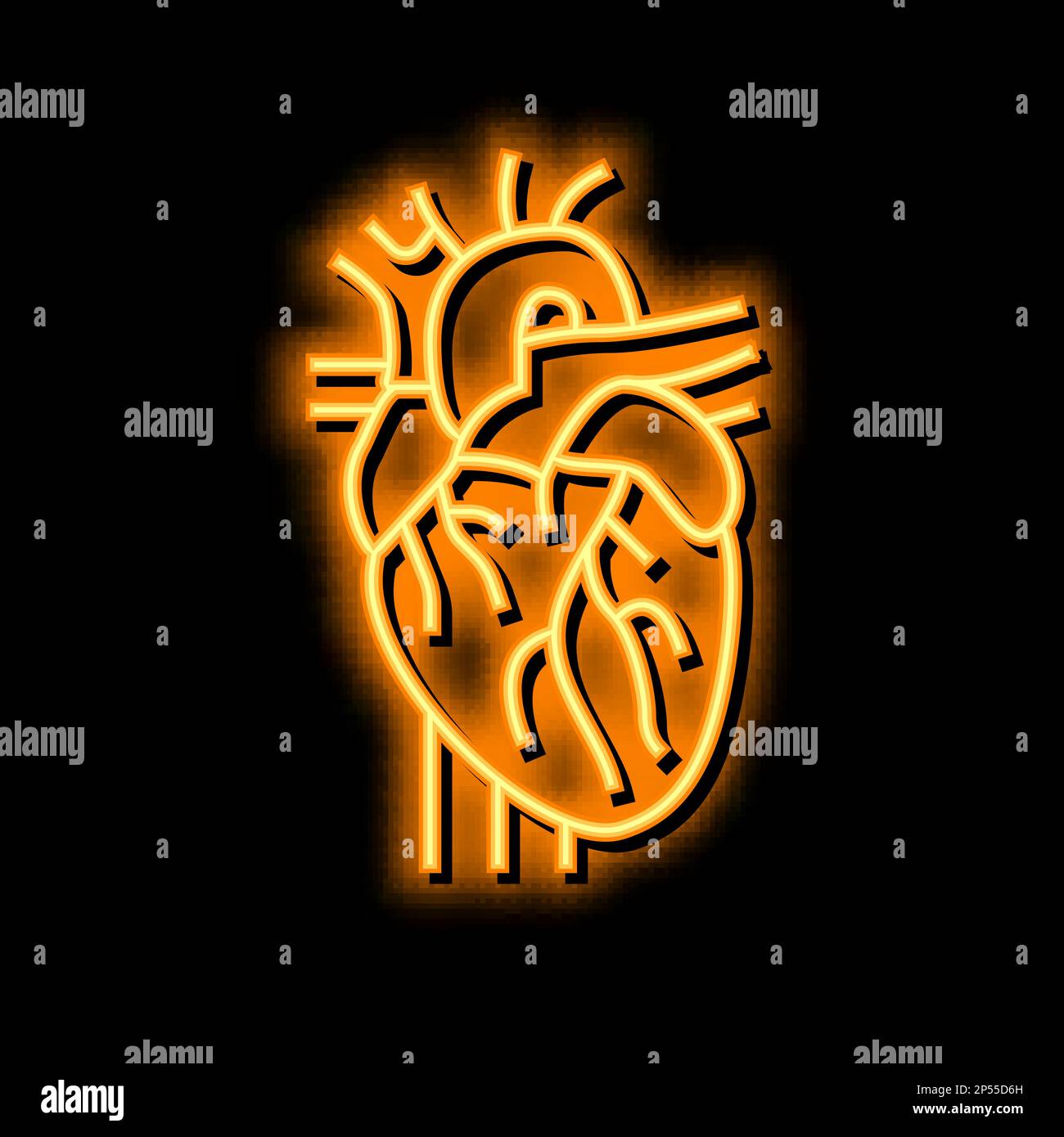 heart organ neon glow icon illustration Stock Vector Image & Art - Alamy