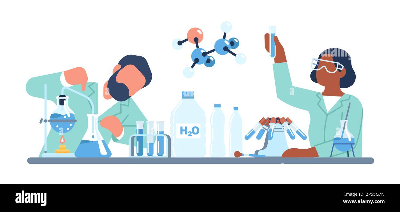 Study of chemicals presence in drinking water bottles. Laboratory ...