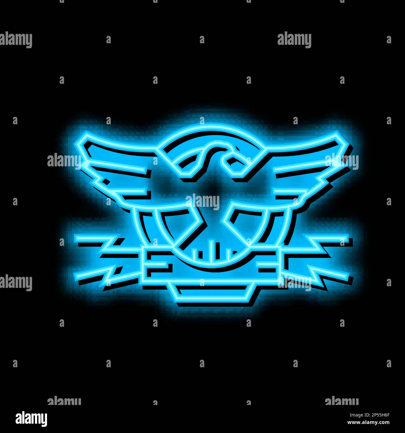 coat of arms with eagle neon glow icon illustration Stock Vector Image ...