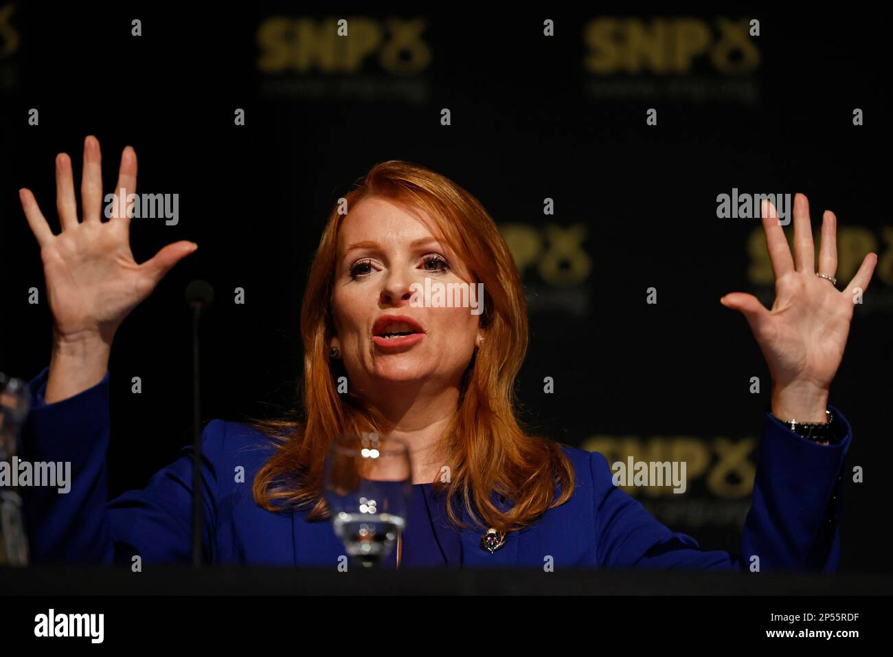 Ash Regan taking part in the SNP leadership hustings at Easterbrook ...