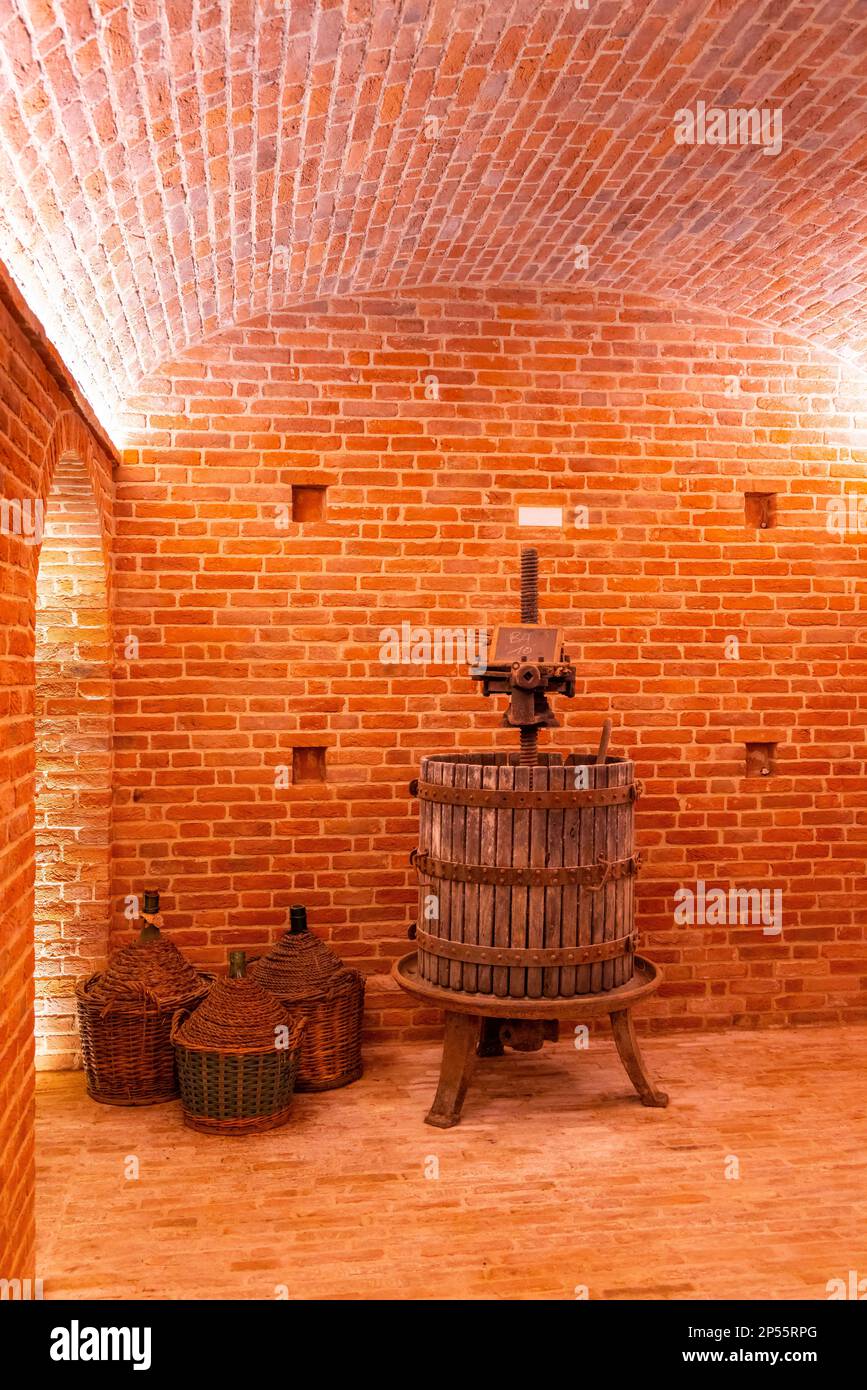 Traditional winemaking equipment in Piedmont, Italy Stock Photo - Alamy