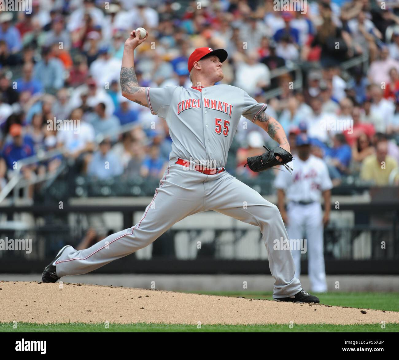 Cincinnati Reds pitcher Mat Latos (55) during game against the New York ...