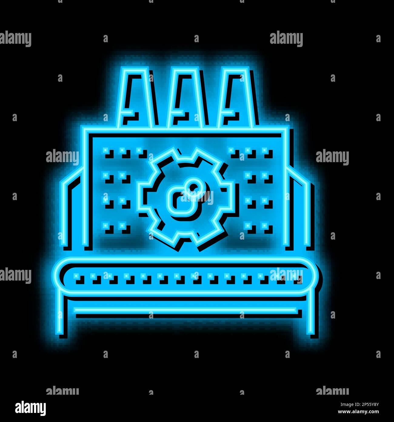 manufacturing erp processing neon glow icon illustration Stock Vector ...