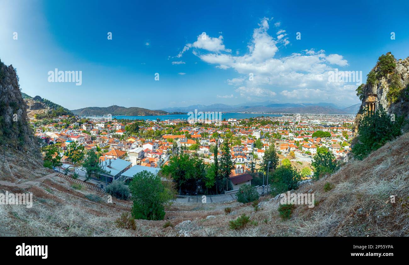 Amyntas Rock Tombs at ancient Telmessos, in Lycia. Now in the city of ...