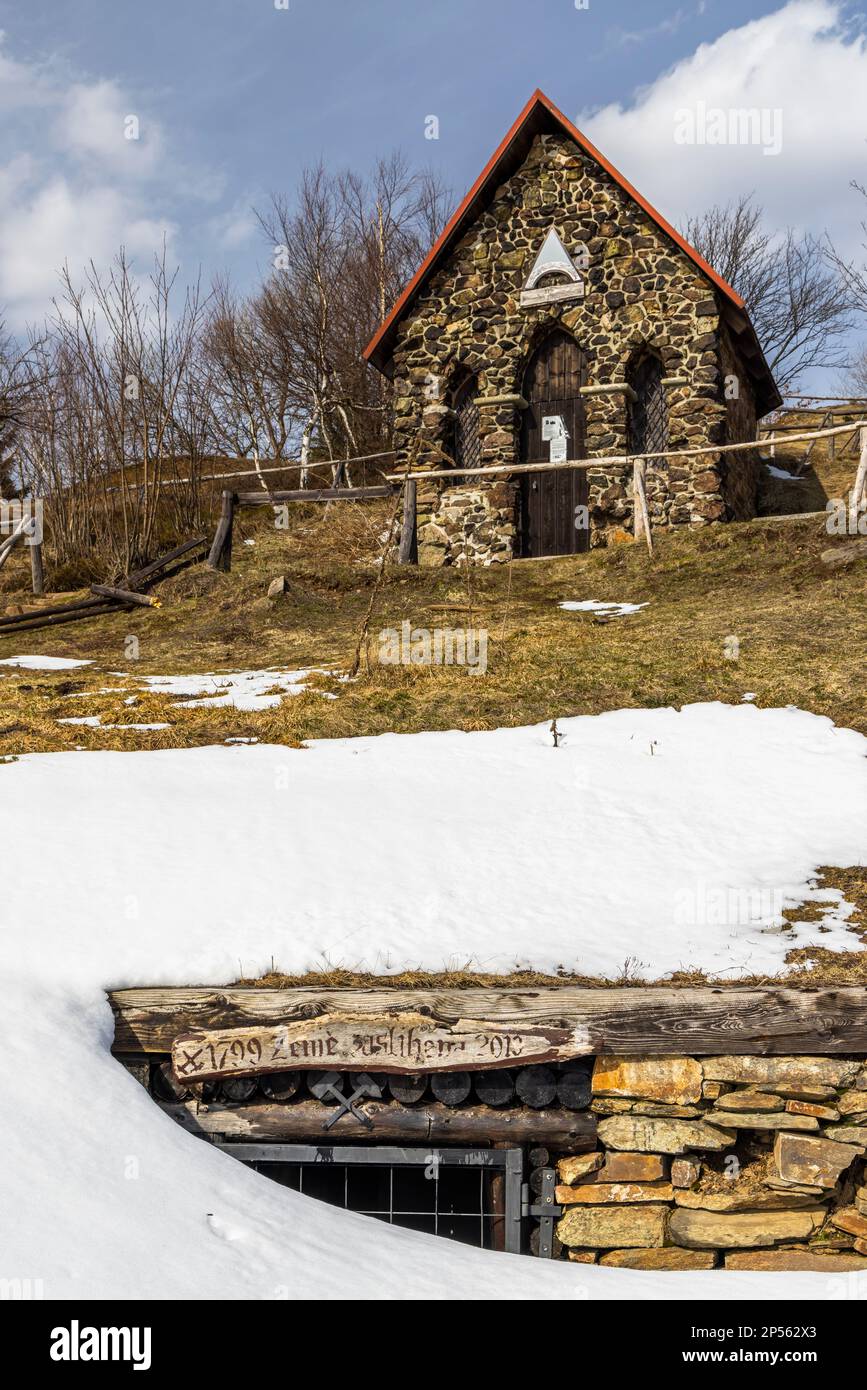 The mining landscape Mednik Hill, UNESCO World Heritage site, part of ...