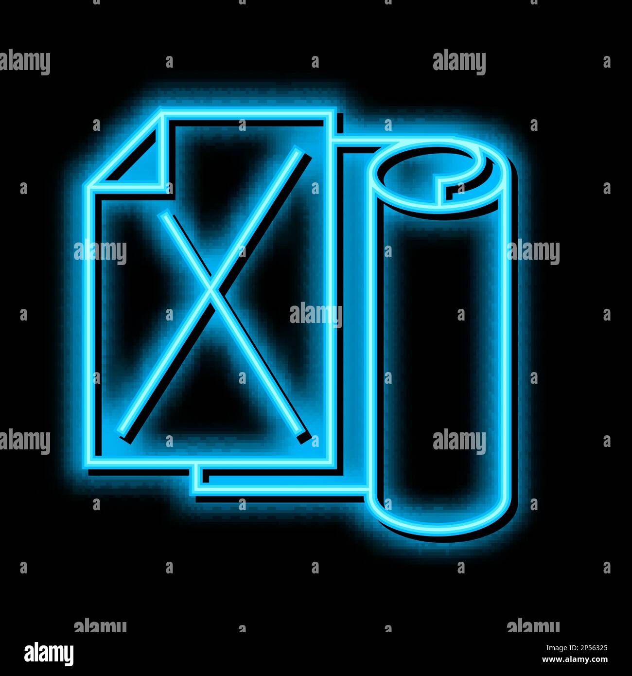 kraft paper list neon glow icon illustration Stock Vector Image & Art ...