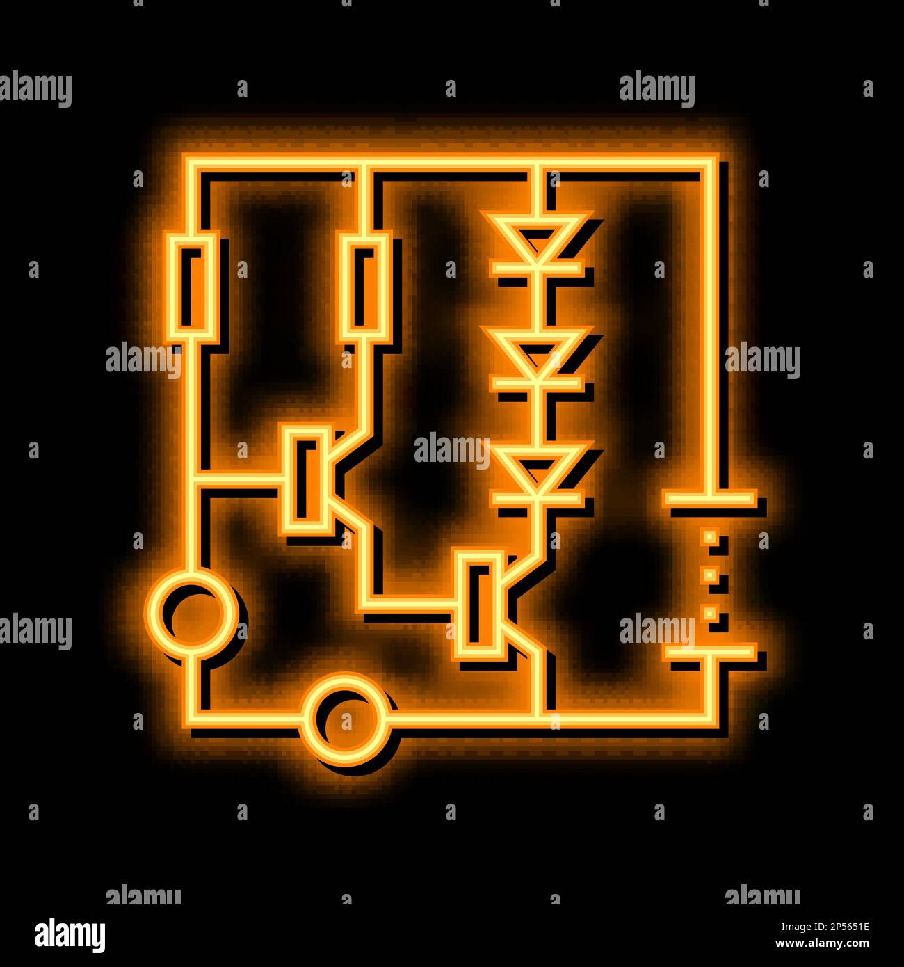 circuit diagram neon glow icon illustration Stock Vector Image & Art ...