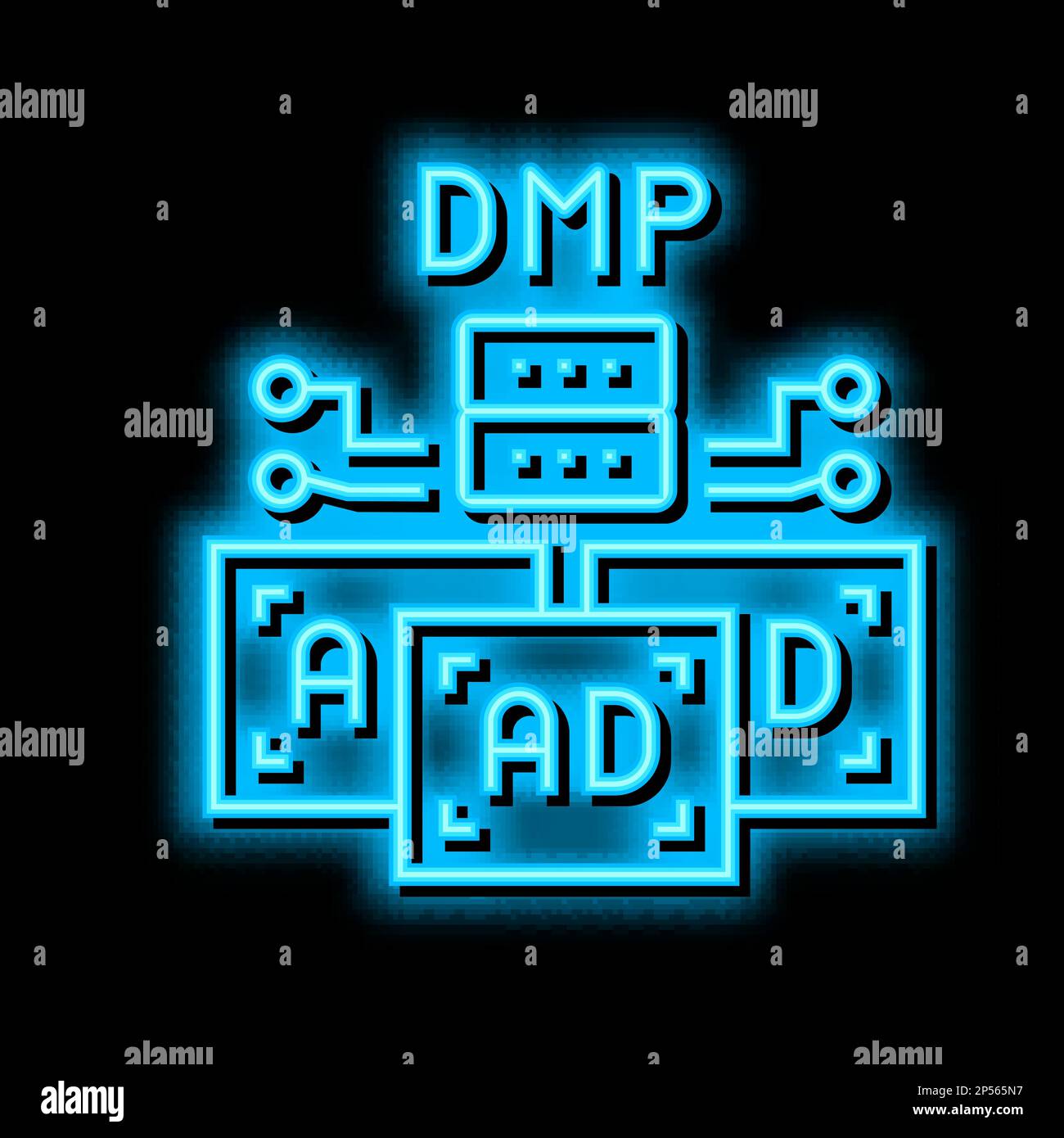 data management platform neon glow icon illustration Stock Vector Image ...