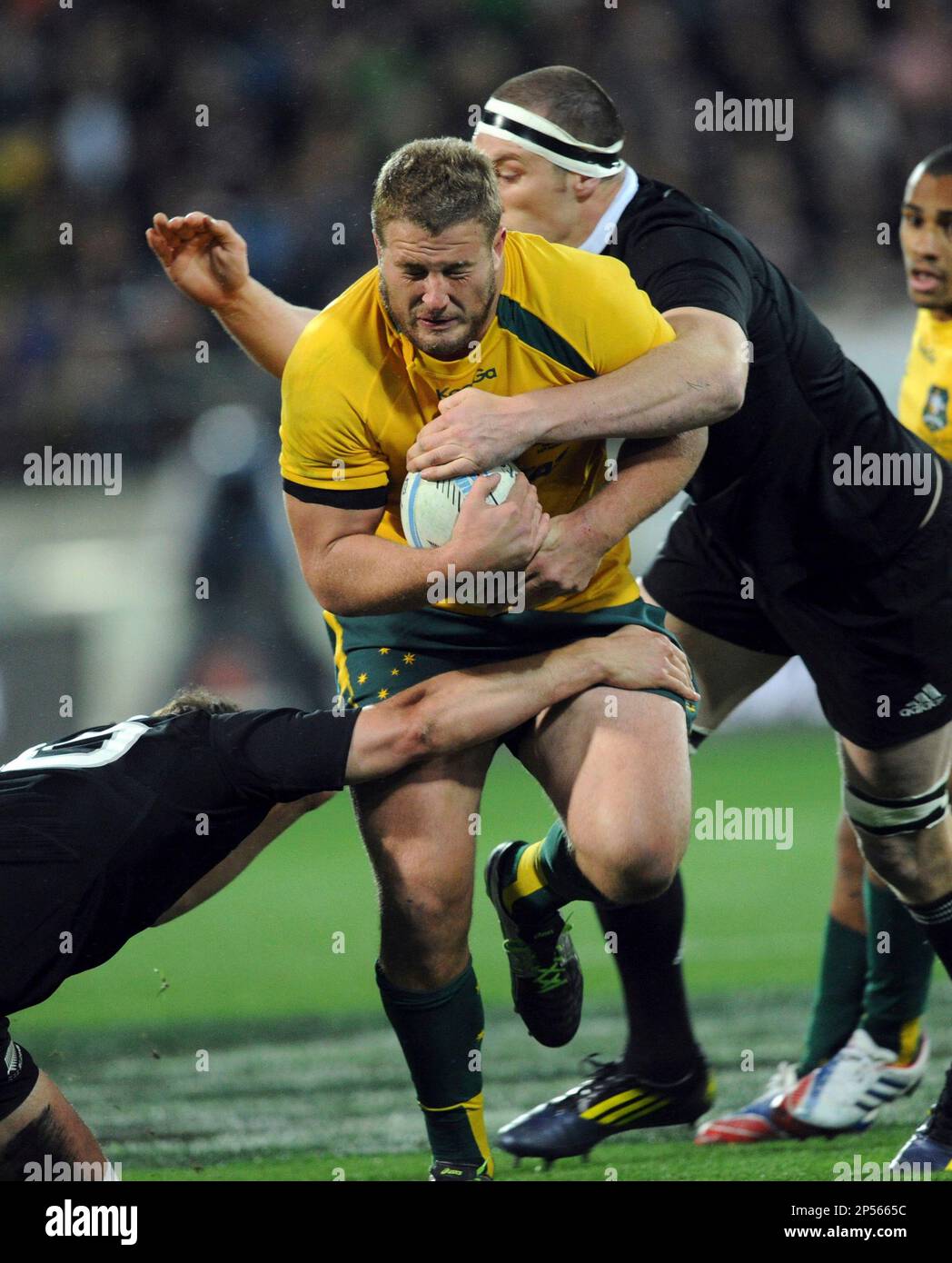 Australias' James Slipper attempts to break through New Zealand defense ...