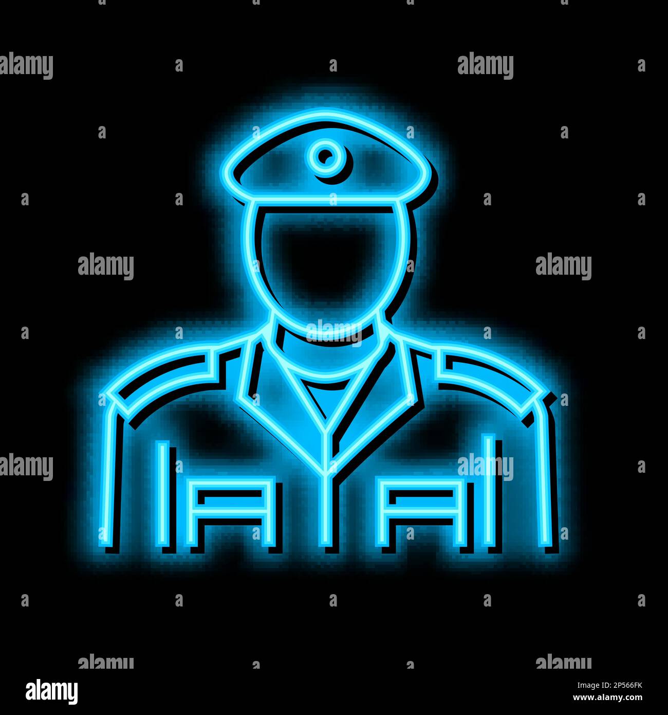 soldier army man neon glow icon illustration Stock Vector Image & Art ...