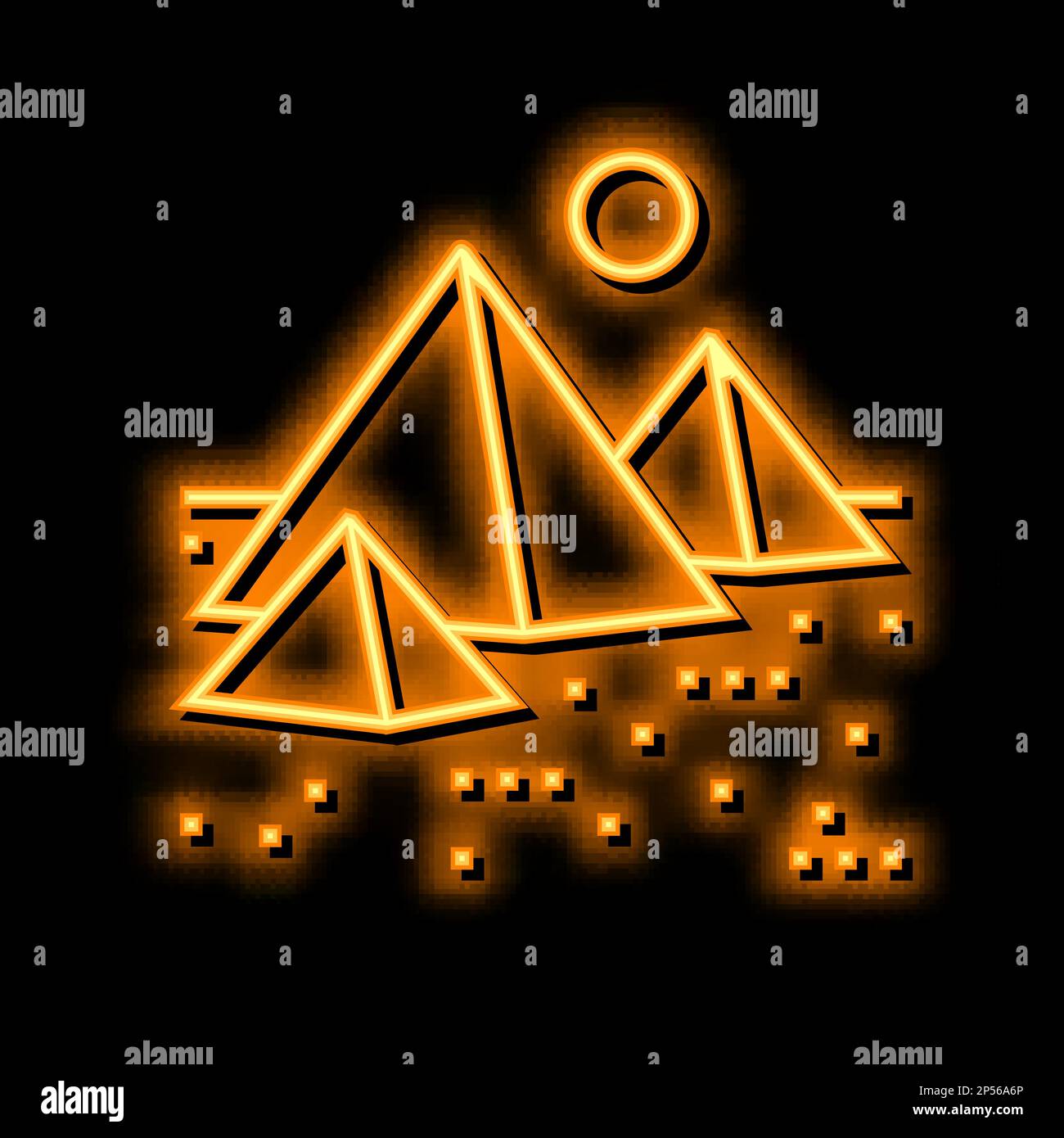 pyramid egypt construction neon glow icon illustration Stock Vector ...