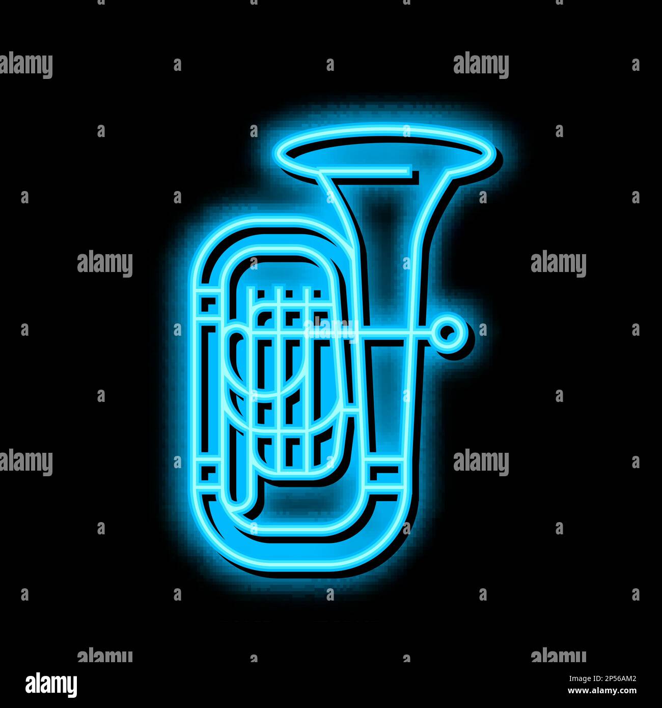 tuba jazz music instrument neon glow icon illustration Stock Vector ...