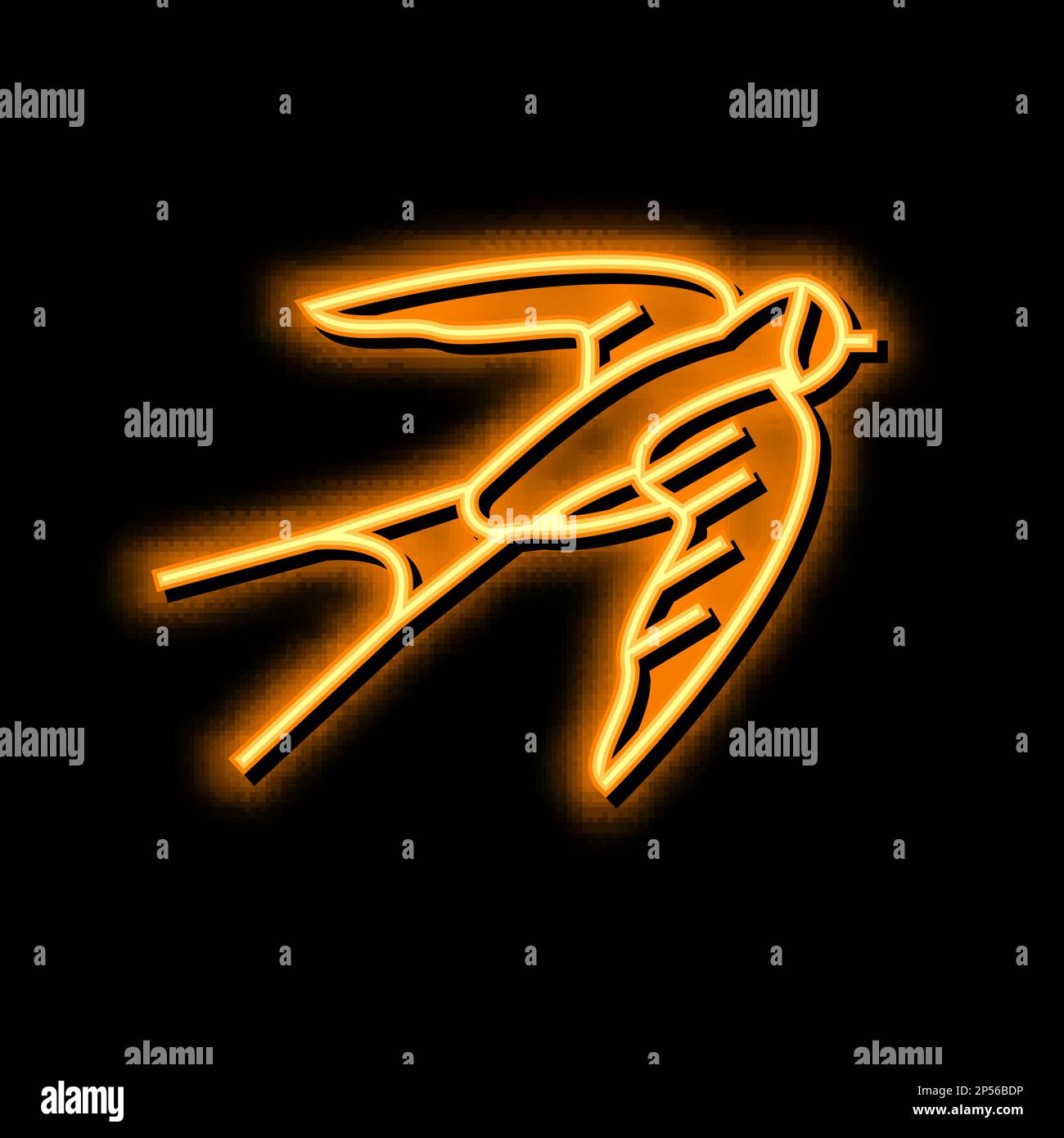 swallow bird neon glow icon illustration Stock Vector Image & Art - Alamy