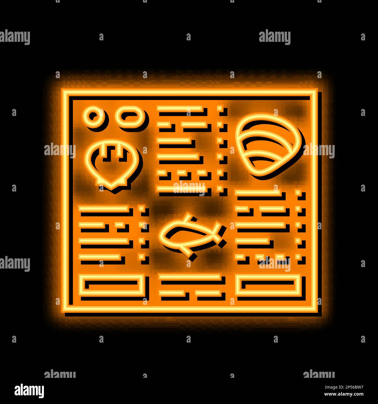 menu seafood neon glow icon illustration Stock Vector Image & Art - Alamy