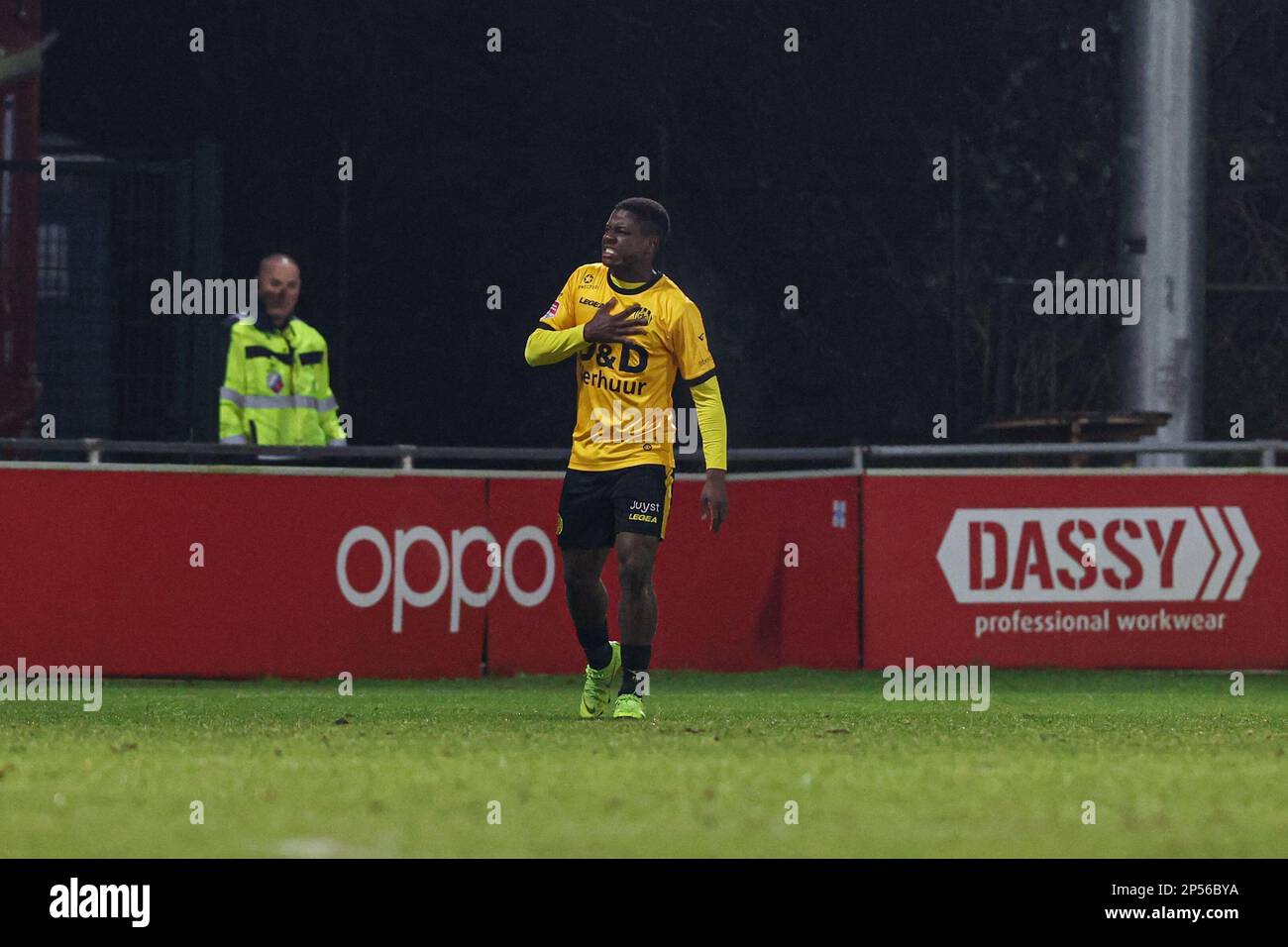 UTRECHT, NETHERLANDS - MARCH 6: Bryan Limbombe of Roda JC celebrates ...