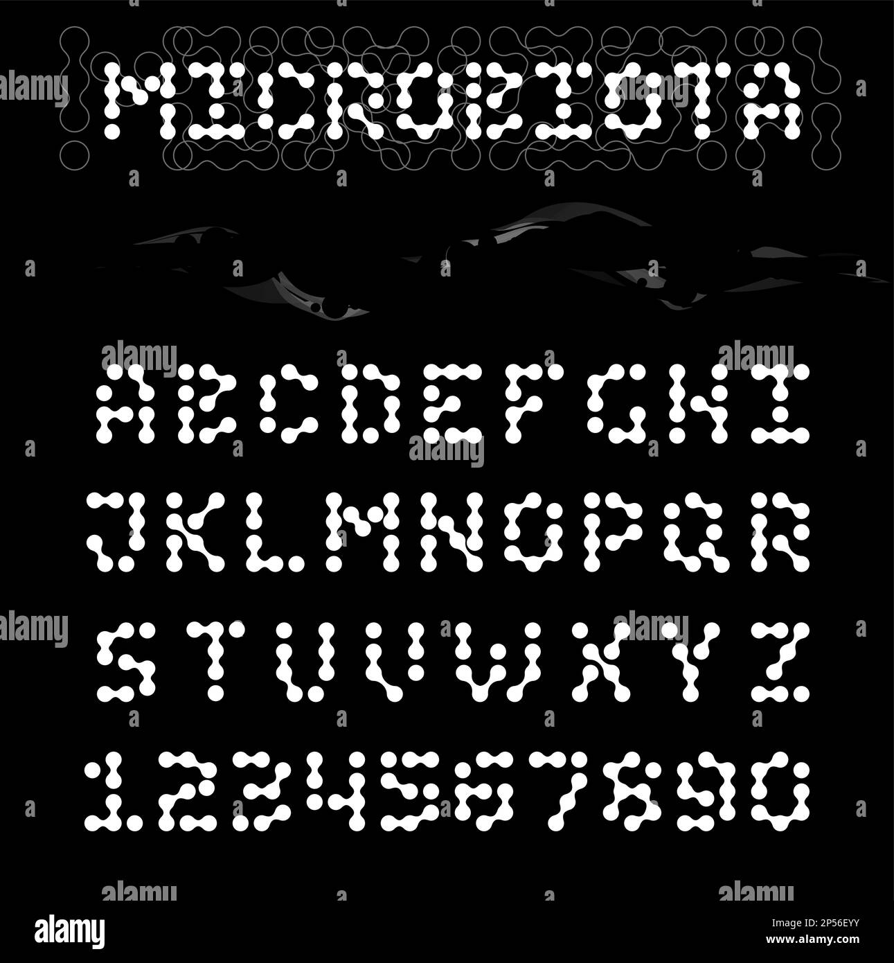 Biotech font with molecule element connections Stock Vector Image & Art ...