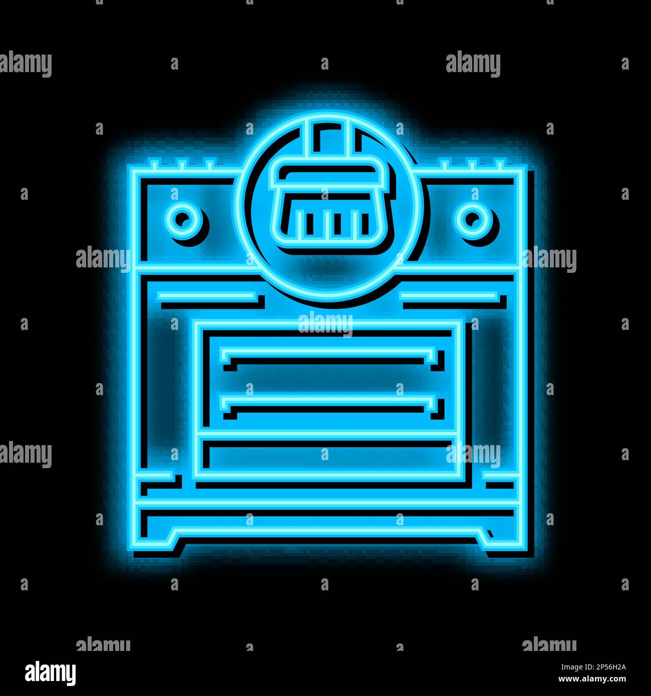 range cooker cleaning neon glow icon illustration Stock Vector Image ...