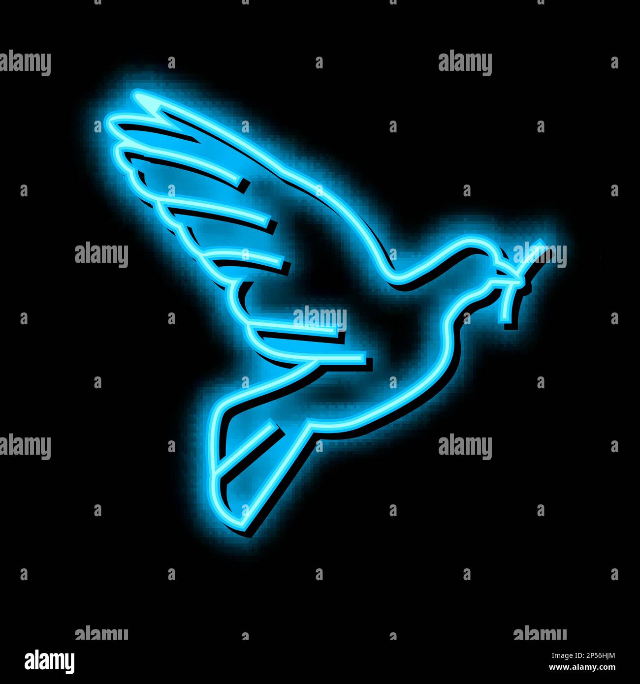 pigeon bird christianity neon glow icon illustration Stock Vector Image ...
