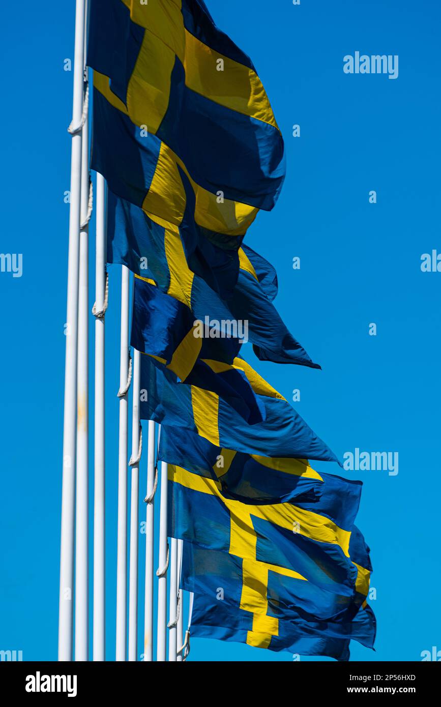 Flags of spain and hungary at building hi-res stock photography and ...
