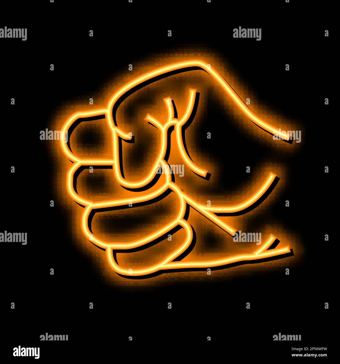 fist hand gesture neon glow icon illustration Stock Vector Image & Art ...