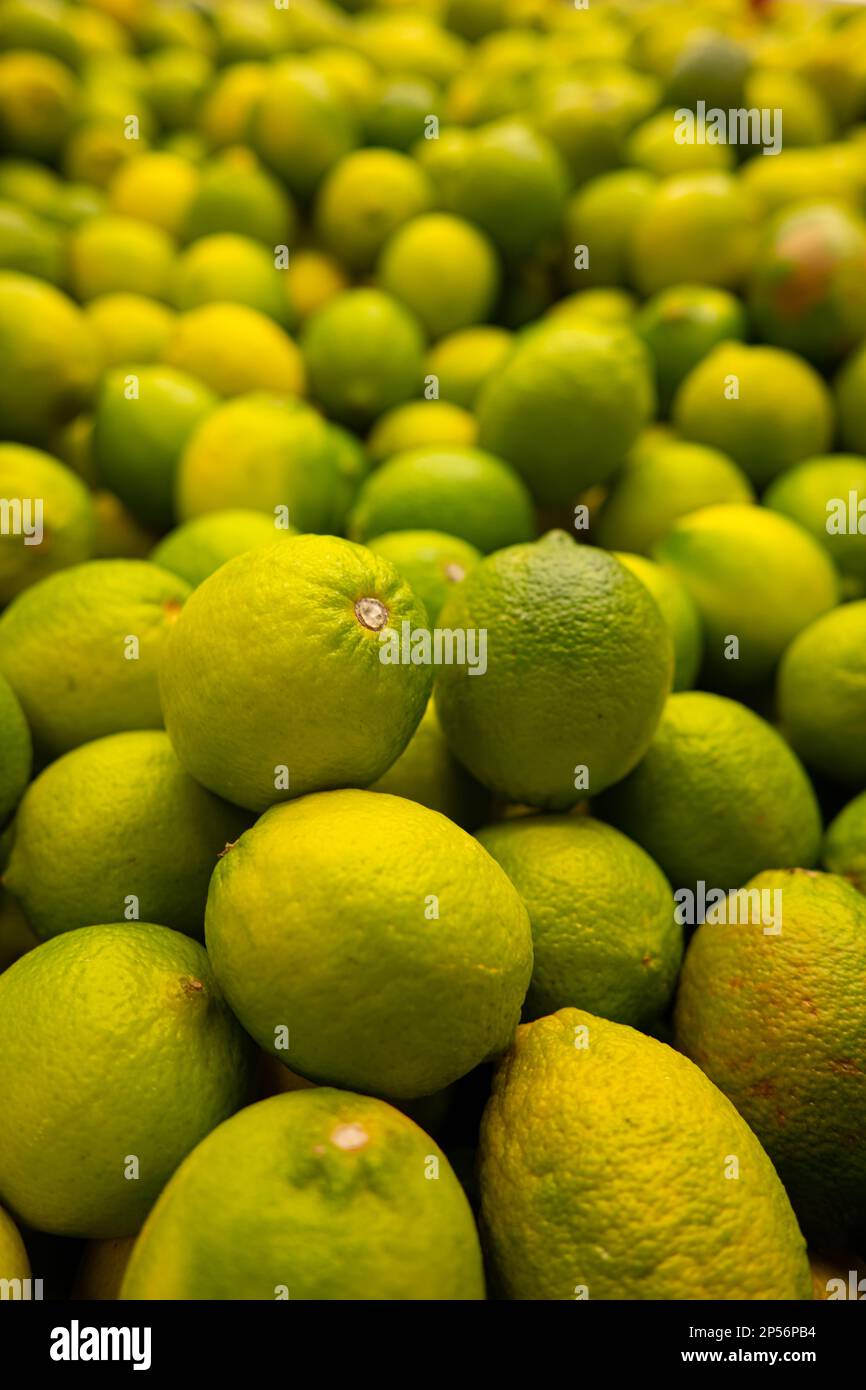 Big pile of lime fruits in a store Stock Photo - Alamy