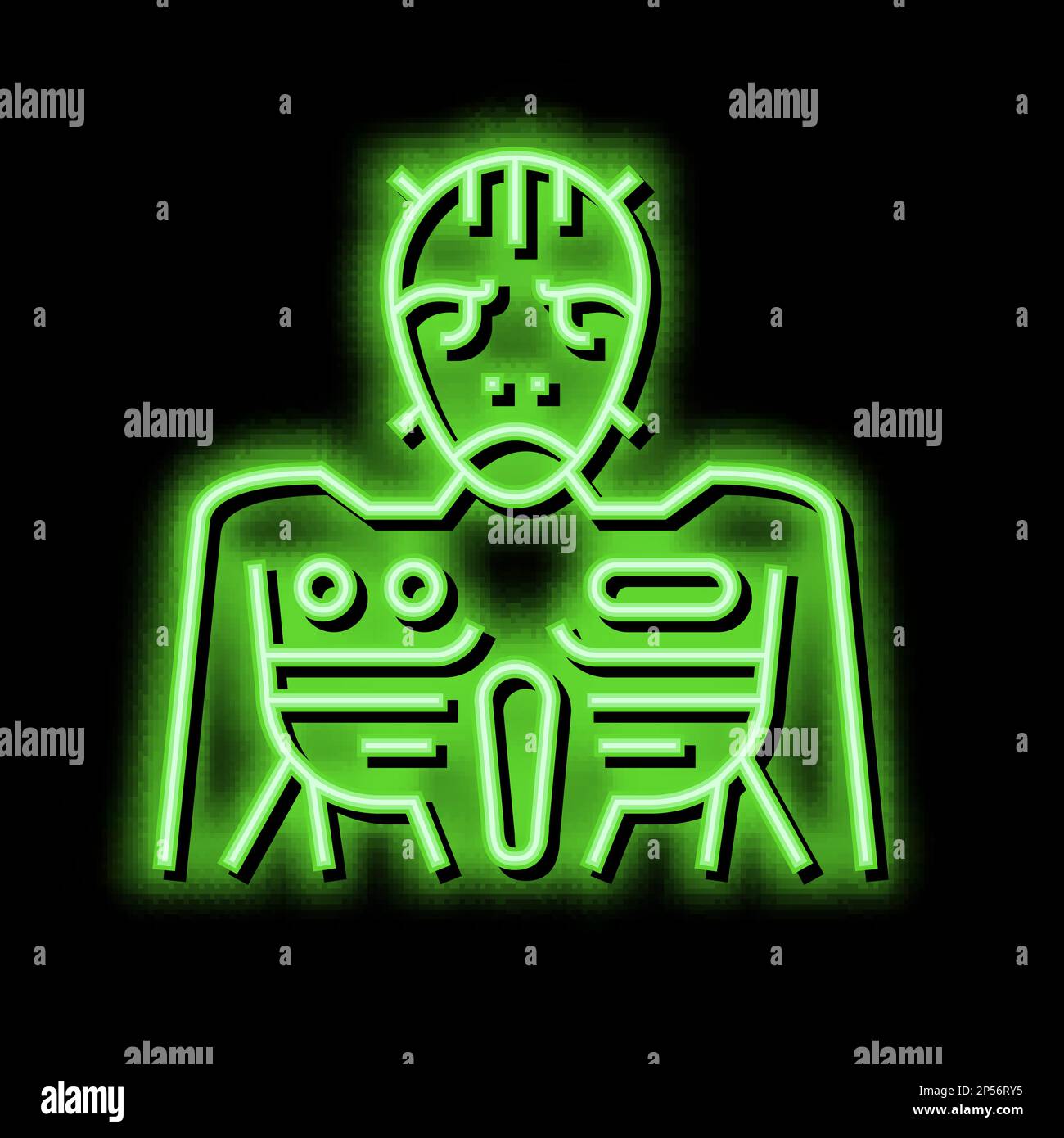 green alien neon glow icon illustration Stock Vector Image & Art - Alamy
