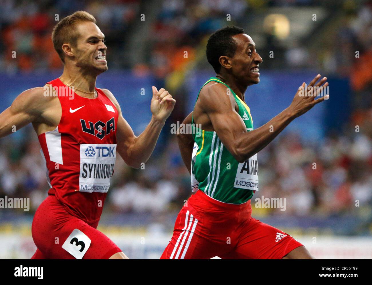 Ethiopia's gold medalist Mohammed Aman and United States' silver ...