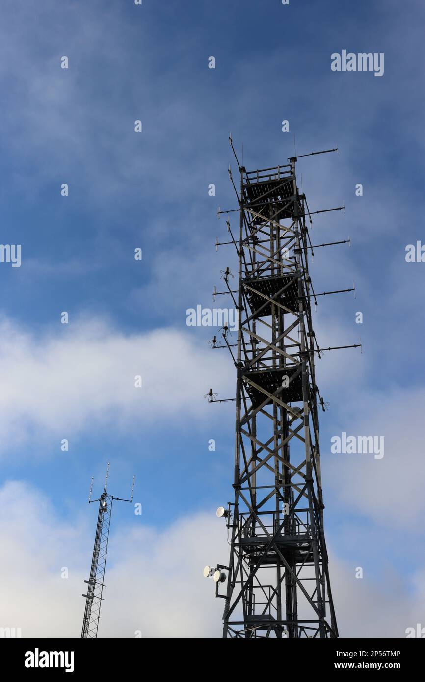 Radio communication towers Stock Photo - Alamy