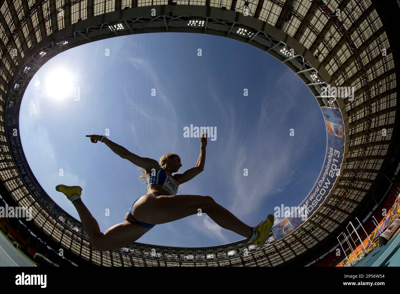 Greece's Niki Panetta competes in the women's triple jump qualification ...