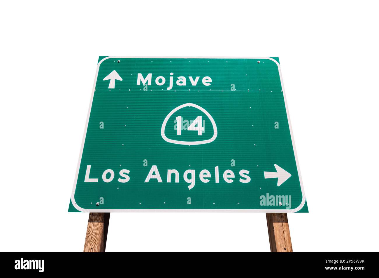 Mojave or Los Angeles route 14 freeway sign with cut out background ...