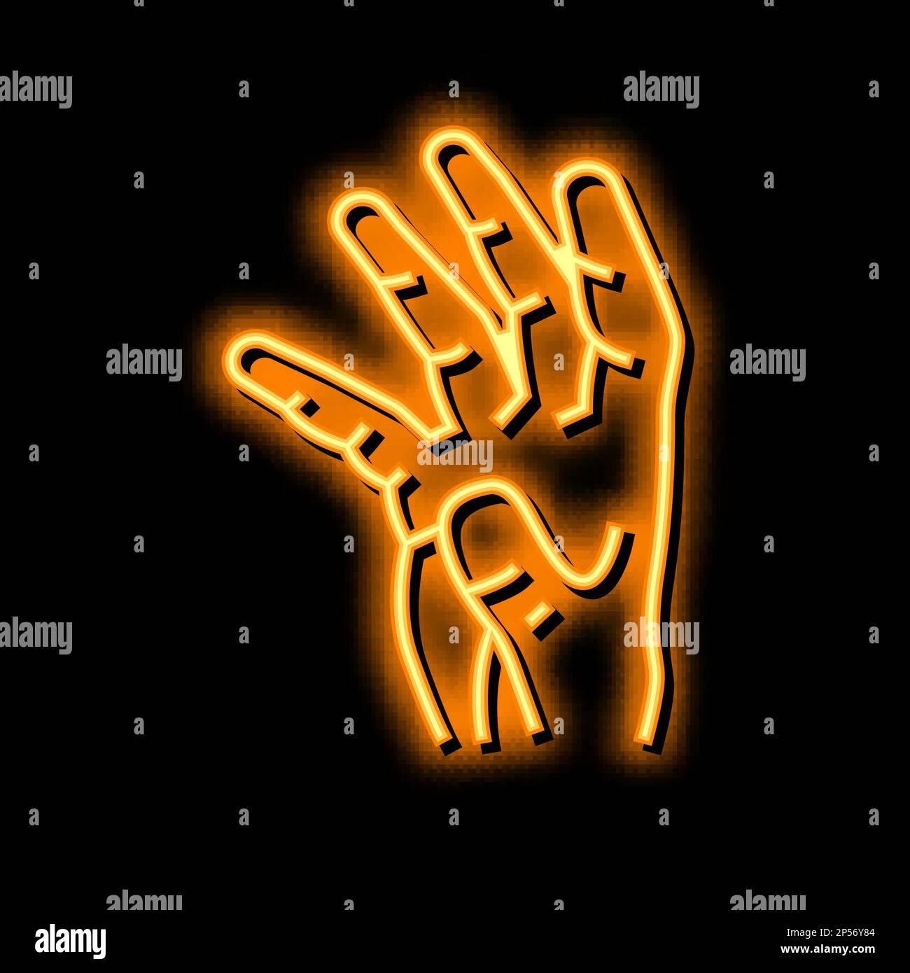 palm of hand neon glow icon illustration Stock Vector Image & Art - Alamy