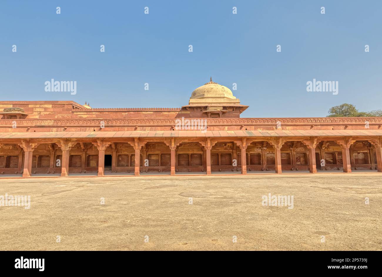 Colonnaded stables of Panch Mahal historical place in India Stock Photo ...
