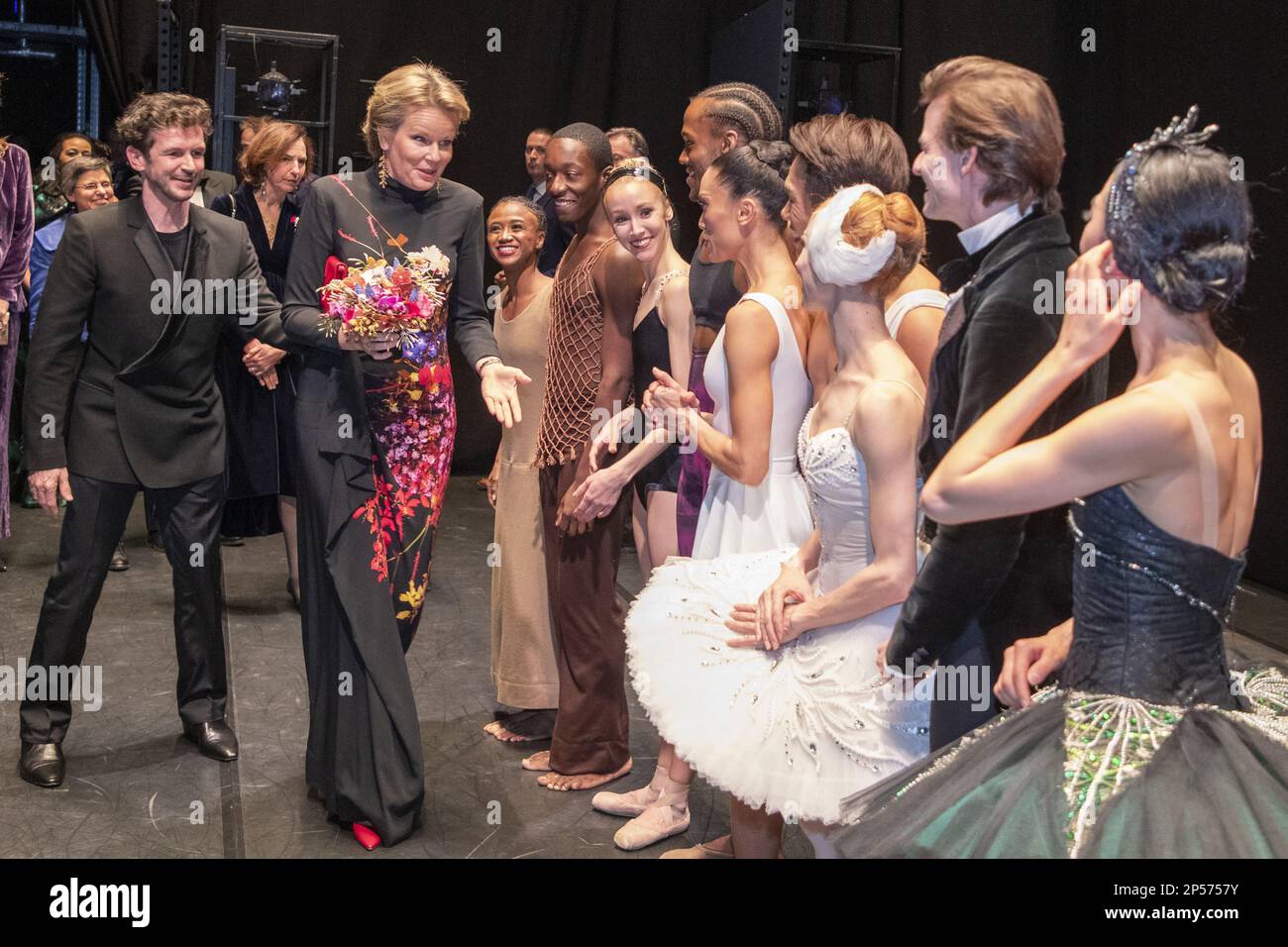 Antwerp. Brussels, 06/03/2023, Wim Vanlessen and Queen Mathilde of Belgium pictured during the ...